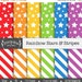 XMAS SALE Star Digital Paper Rainbow Digital Scrapbook by Pininkie