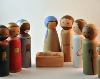 Nativity peg dolls | Etsy