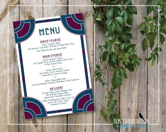 Art deco menu | Etsy