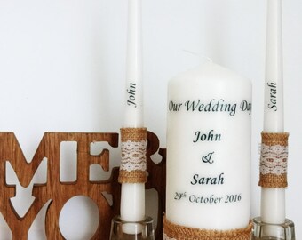 Rustic unity candle | Etsy