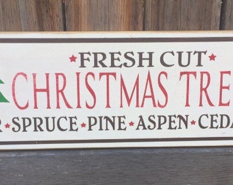 Christmas tree sign | Etsy