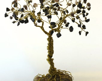 Wire Gem Tree Sculptures & Gemstone by SpiritGemDesigns on Etsy