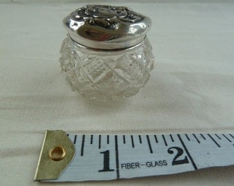 Glass powder jar | Etsy