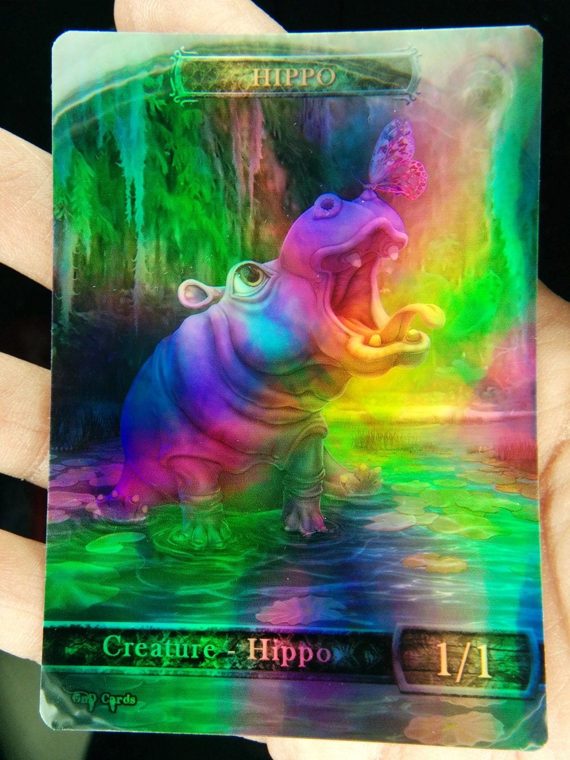 1x Hippo 1 FOIL LAMINATED Custom Altered Token MTG for