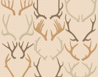 Deer antler clip art | Etsy