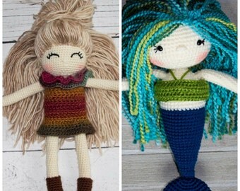 Crochet Mermaid Pattern Mermaid Doll Crochet by TheFriendlyRedFox