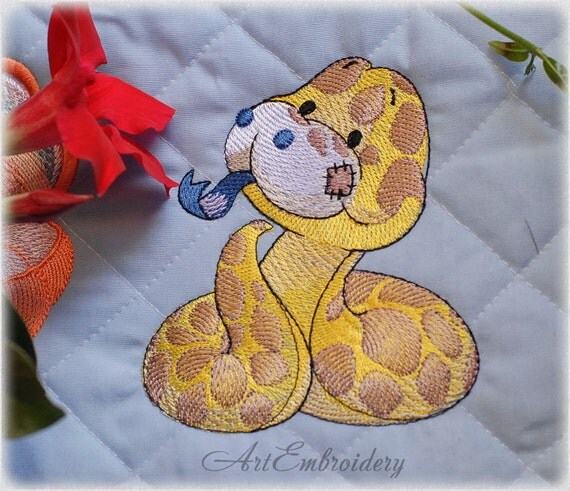 Snake Machine Embroidery Designs Set for a Babies and