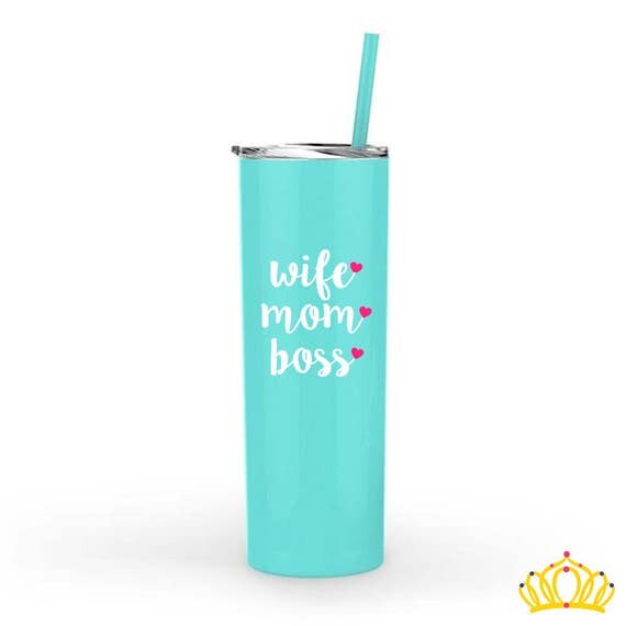 Wife Mom Boss Water Bottle Mom Water Bottle Mom Tumbler