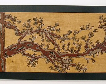 Carved pine tree | Etsy