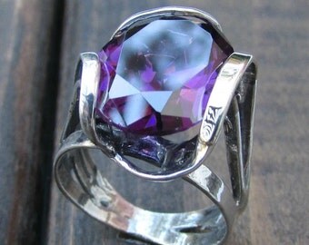 Black amethyst ring | Etsy