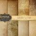 Gold Letters Digital Paper Vintage Handwritten Letters