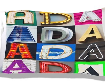 Personalized Pillow Cases featuring ANY NAME in sign letters