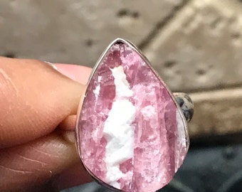 Pear pink stone ring | Etsy
