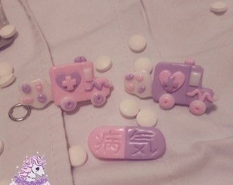 Beary Cute Hospital pins brooches menhera by ZombieUnicornJewelry