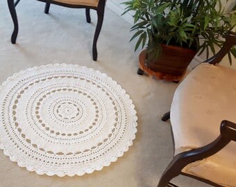 Crochet doily rug | Etsy