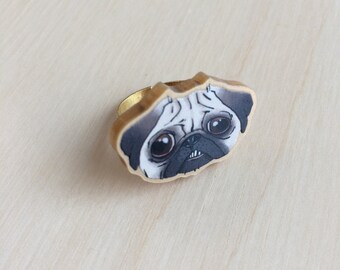 Pug ring | Etsy