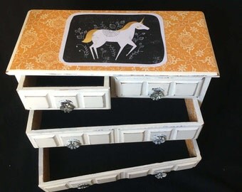 White distressed box | Etsy