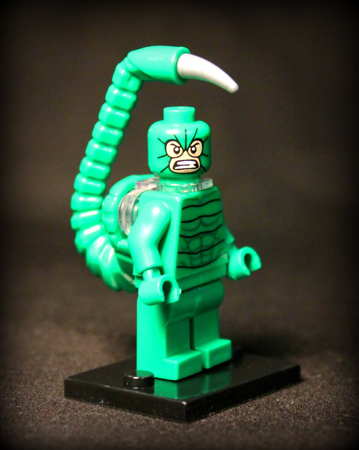 Custom Scorpion Spiderman Villain Minifigure. Lego Compatible.