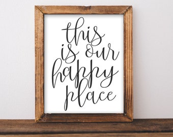 Happy place sign | Etsy