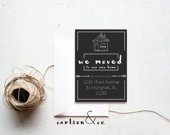 Map moving announcement map photo card cross country move