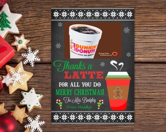 Thanks a latte tags | Etsy