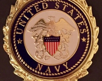 Navy gold emblem | Etsy