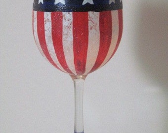 Patriotic wine glass | Etsy