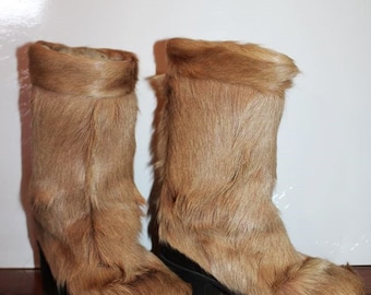 Goat fur boots | Etsy