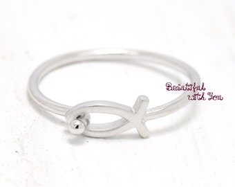 Ichthus fish ring | Etsy