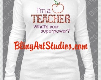 Teacher iron on | Etsy