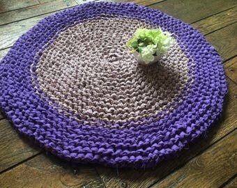 Purple rag rug | Etsy