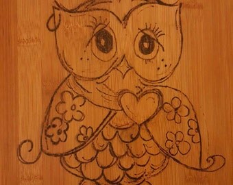 Owl pyrography | Etsy