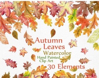 Fall leaves clipart | Etsy