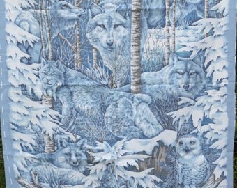 Wolf fabric panel | Etsy