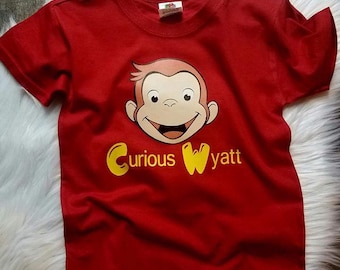 Curious george shirt | Etsy