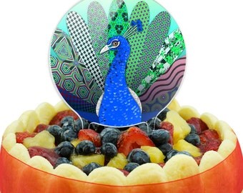 Peacock cake topper | Etsy