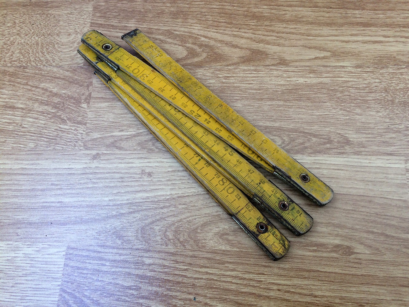 Vintage meter Folding meter Wooden tool Distressed meter