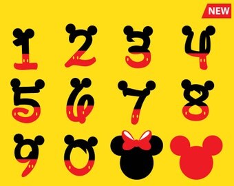 Mouse ears numbers | Etsy