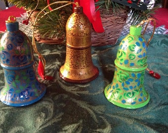 Customized Beaded Bell Ornaments in many colors