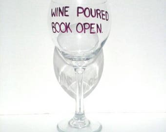 Book club wine glass | Etsy