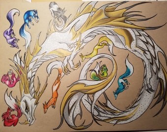 Fox and dragon | Etsy