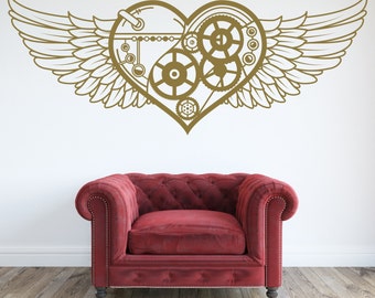 Heart wings decal | Etsy