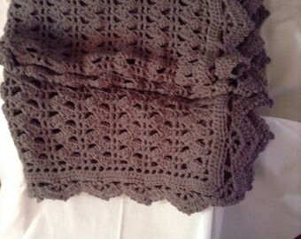 Items similar to Gray Crochet Afghan on Etsy