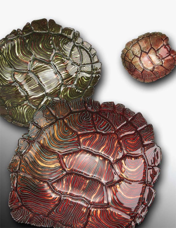 Turtle Shell Extra Large Glass Bowl