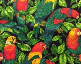 Tropical bird fabric | Etsy