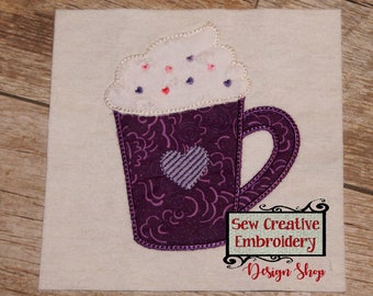 Coffee cup appliques | Etsy