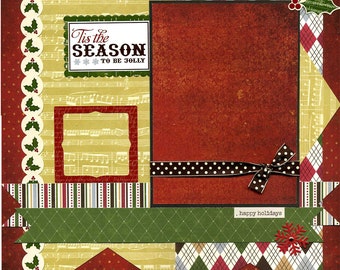 12x12 Premade Winter Scrapbook Page Snow by SusansScrapbookShack