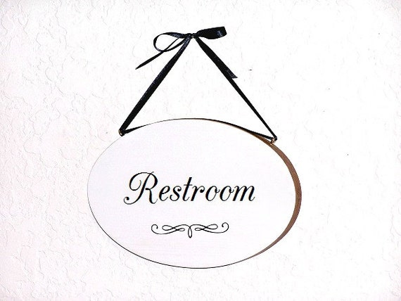 Oval Wall Plaque Restroom Hanging Sign Wooden Home Decor