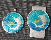 Coin Jewelry Hand Painted by AnimalCoin on Etsy