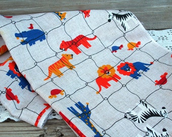 Printed linen fabric | Etsy